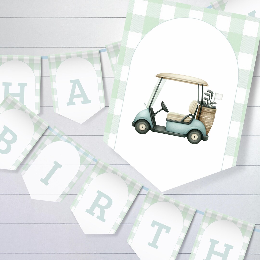Happy Birthday Golf Banner, Golf First Birthday High Chair Banner, Golf ...