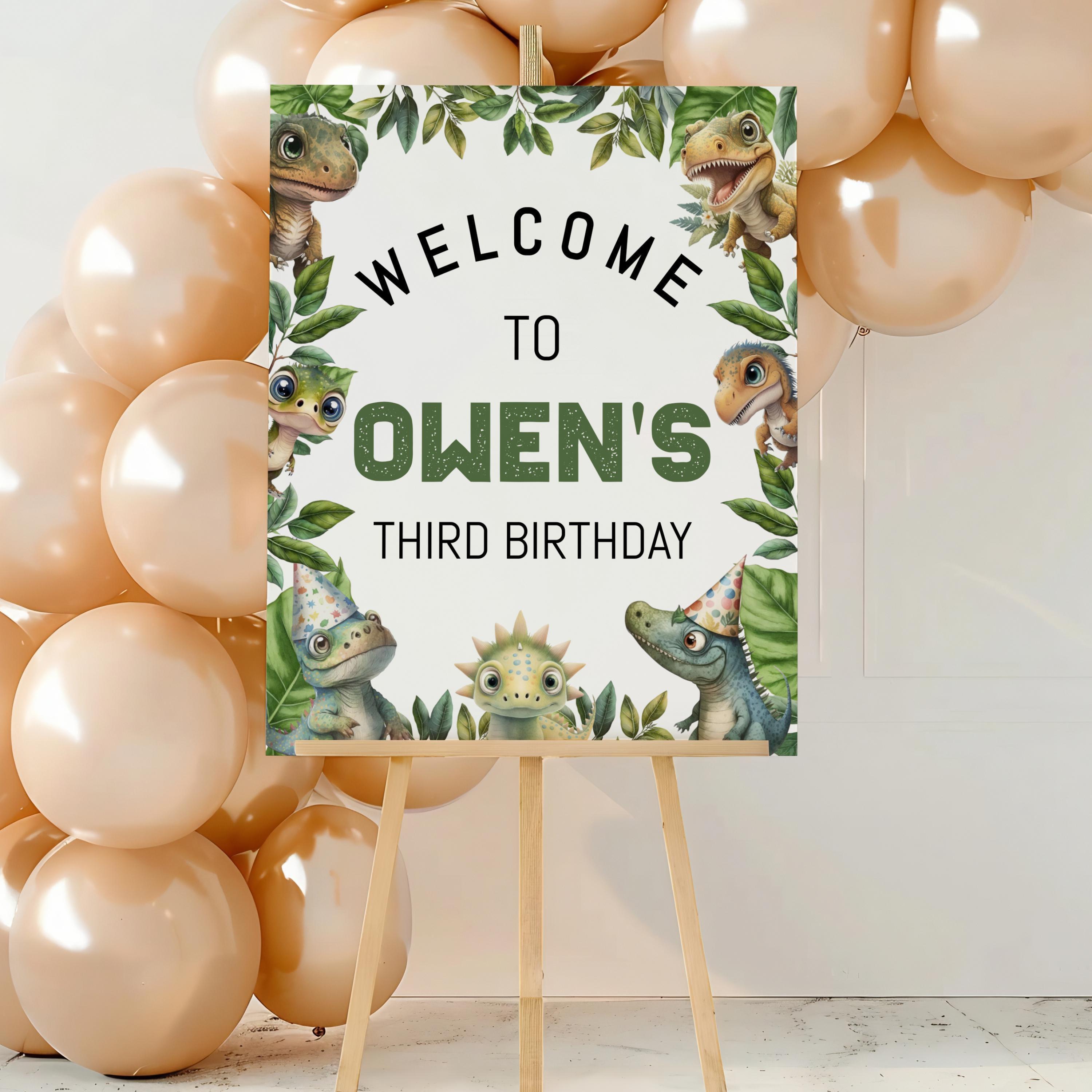 Dinosaur Party Welcome Sign, Dinosaur Theme Welcome Sign, Dino Birthday ...