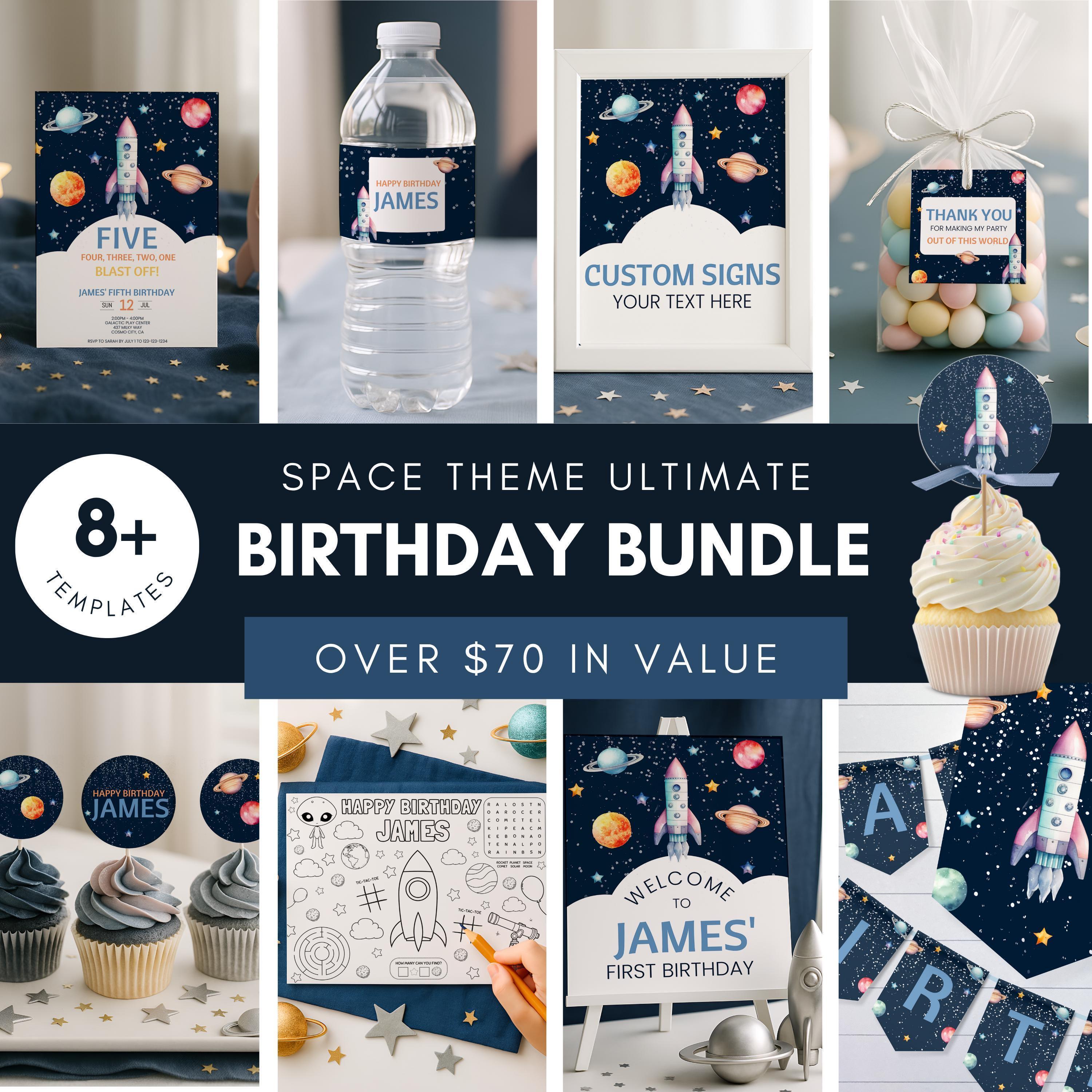 Space Birthday Party Bundle, Outer Space Birthday Party Decorations ...