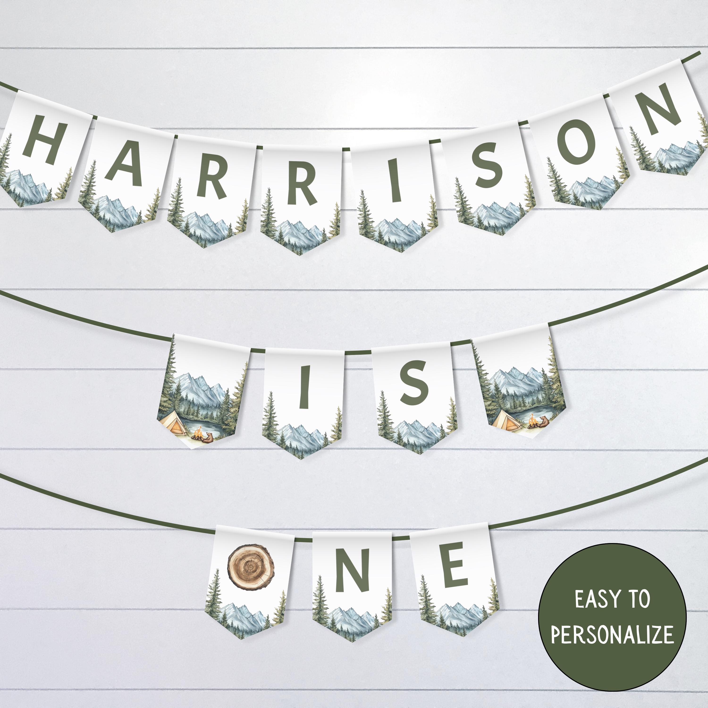 One Happy Camper Banner Printable, One Happy Camper Birthday Highchair ...