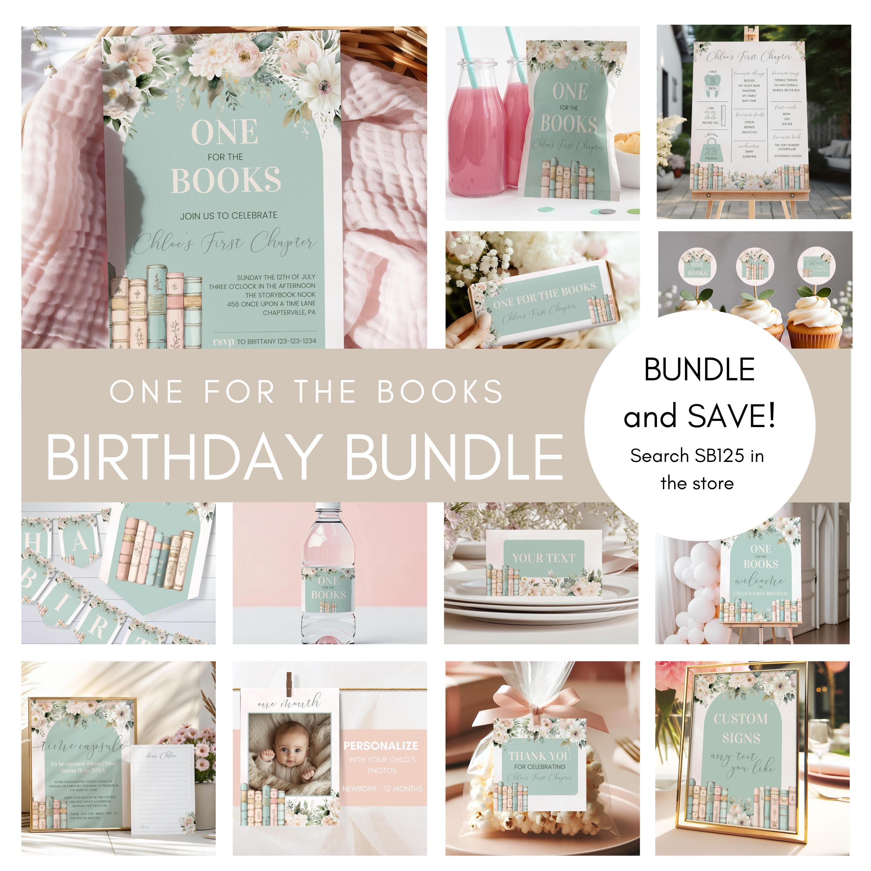 One for the Books First Birthday Sign, First Chapter Welcome Sign, Book ...