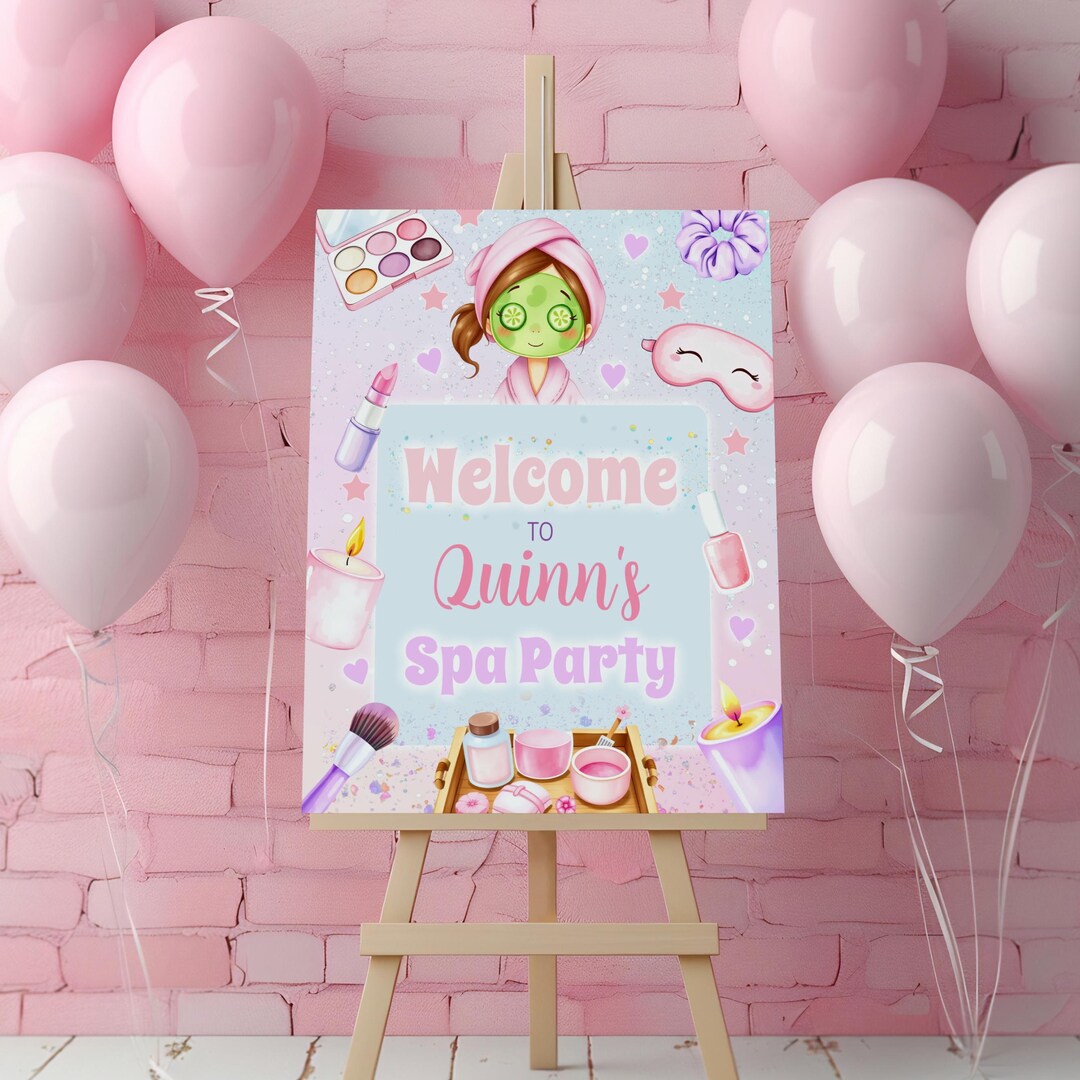 Spa Welcome Sign, Spa Birthday Party Decor, Spa Birthday Sign, Girls ...