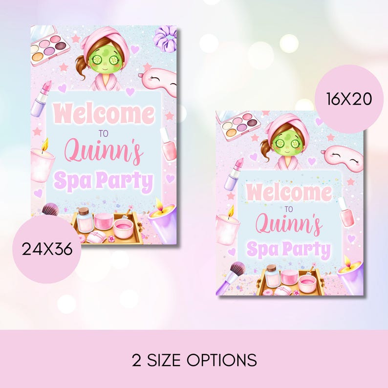 Spa Welcome Sign, Spa Birthday Party Decor, Spa Birthday Sign, Girls ...