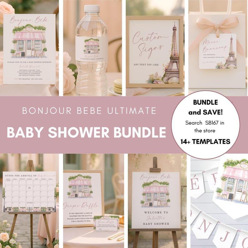 Paris Baby Shower Favor Tags Printable, Bonjour Bebe Favor Tag, French ...