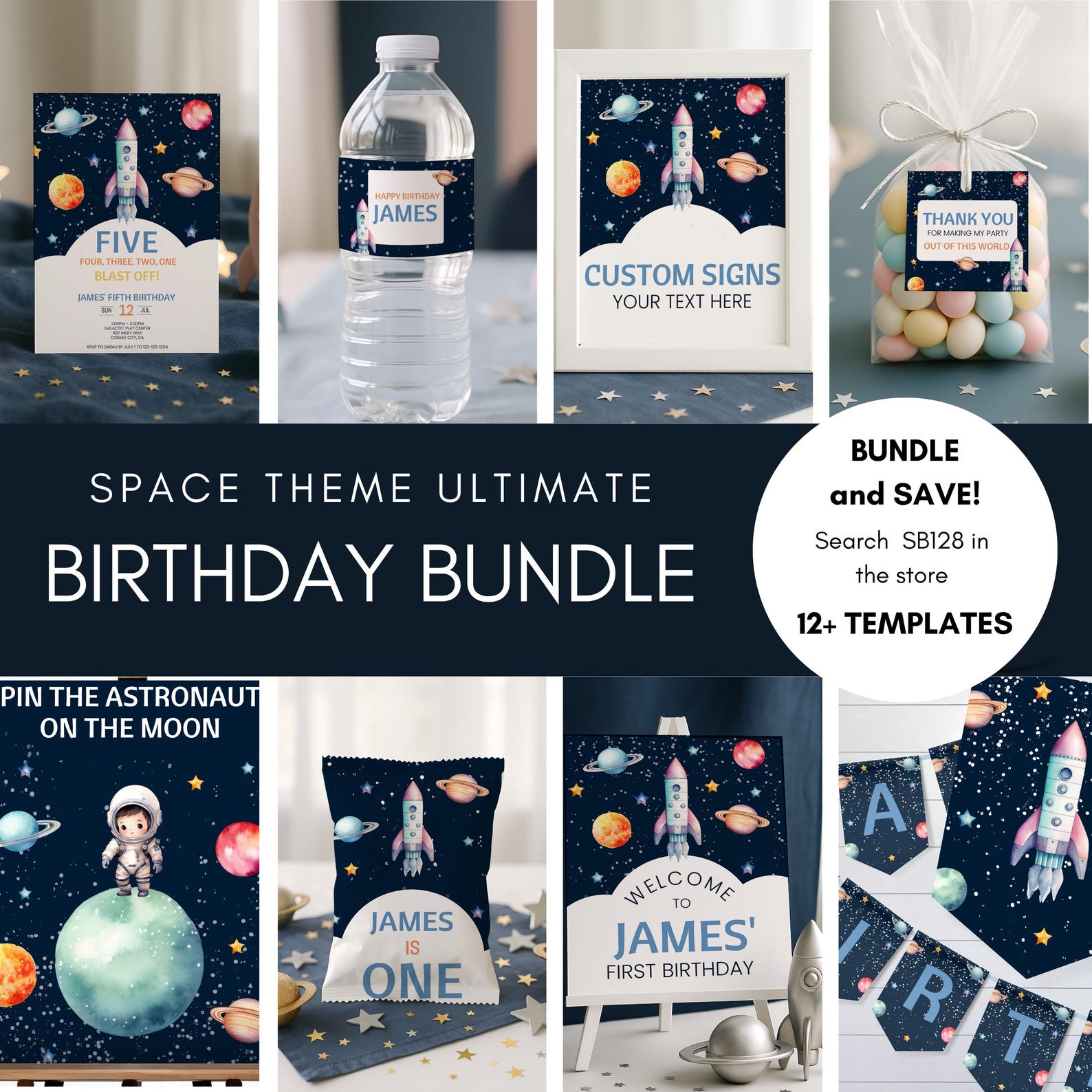 Outer Space Chip Bag, Space Themed Chip Bag, Editable Space Party ...