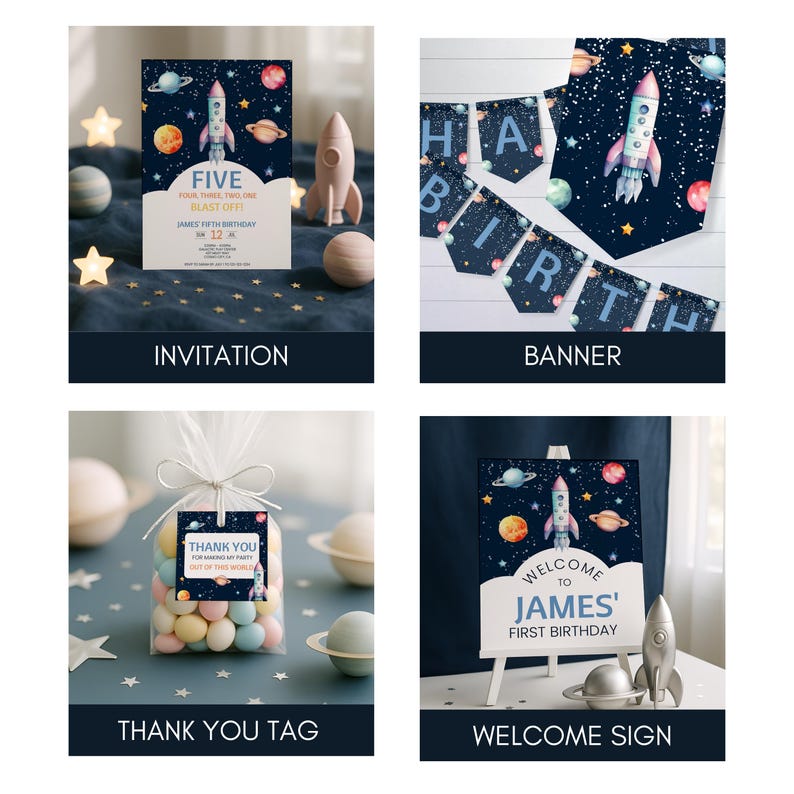 Space Birthday Party Bundle, Outer Space Birthday Party Decorations ...
