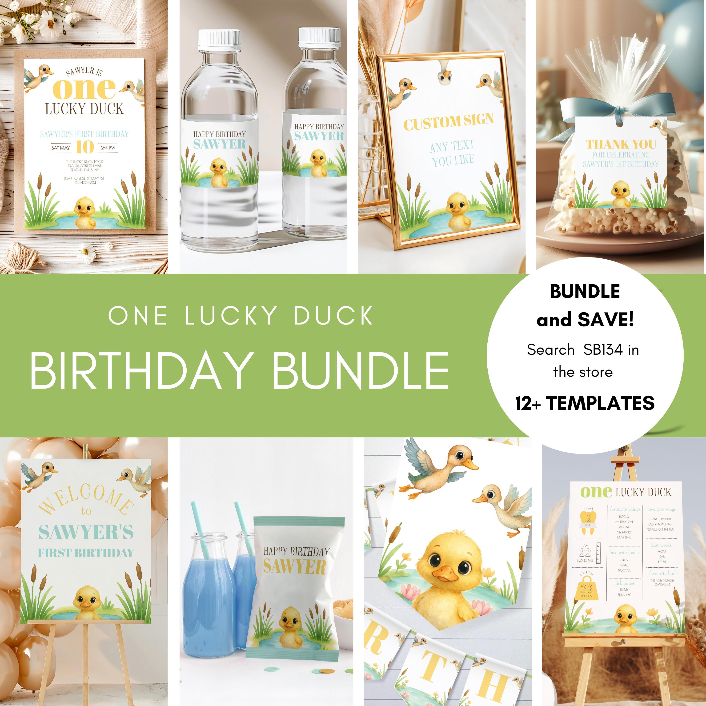Duck Duck Deuce Birthday Invitations, Duck Theme Printable Invitation ...