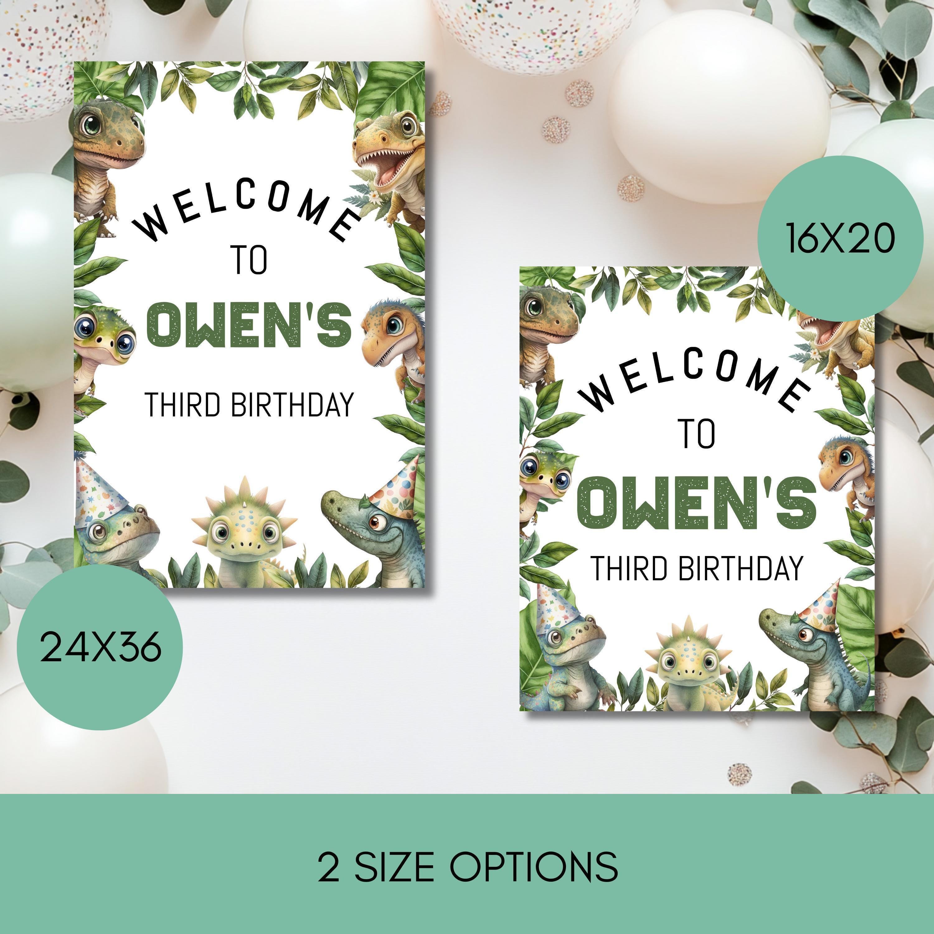 Dinosaur Party Welcome Sign, Dinosaur Theme Welcome Sign, Dino Birthday ...