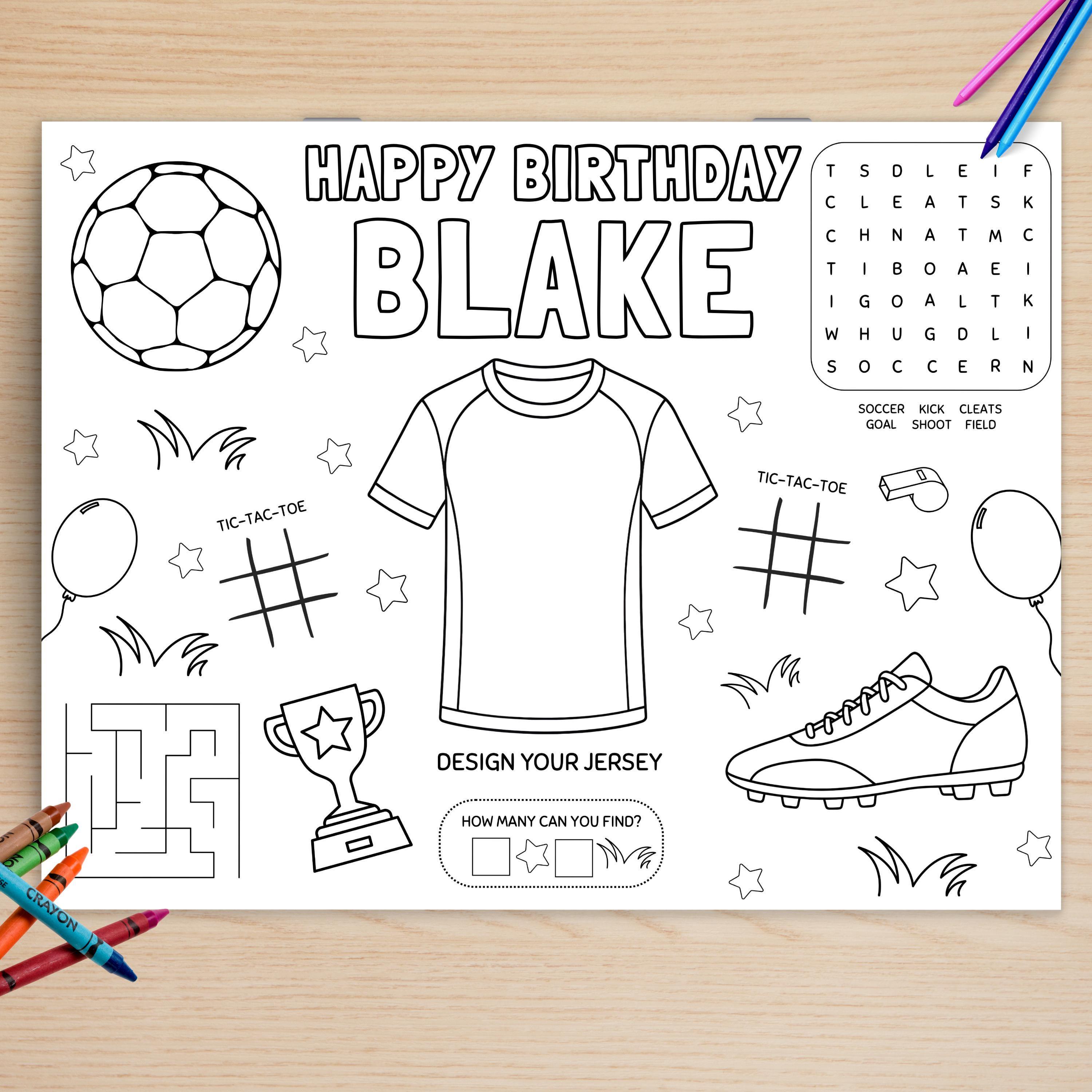 Soccer Activity Sheet, Printable Soccer Coloring Page, Soccer Birthday ...