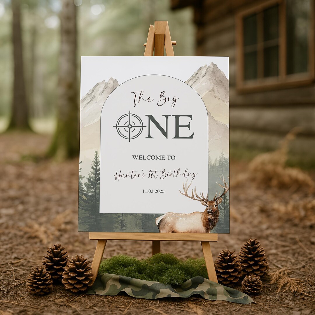 The Big One First Birthday Sign, the Big One Birthday Decor Deer ...