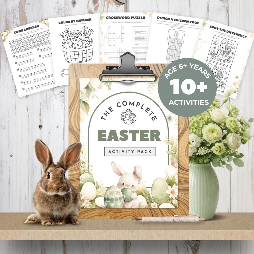 Easter Activity Book Kids Printable, Easter Games and Coloring Pages ...