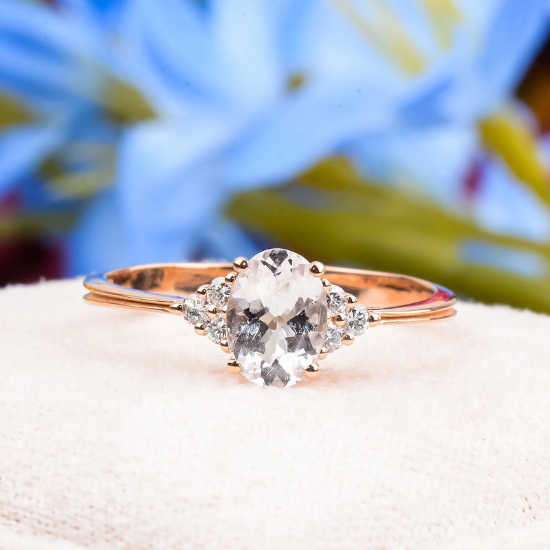 White Sapphire Ring - Etsy