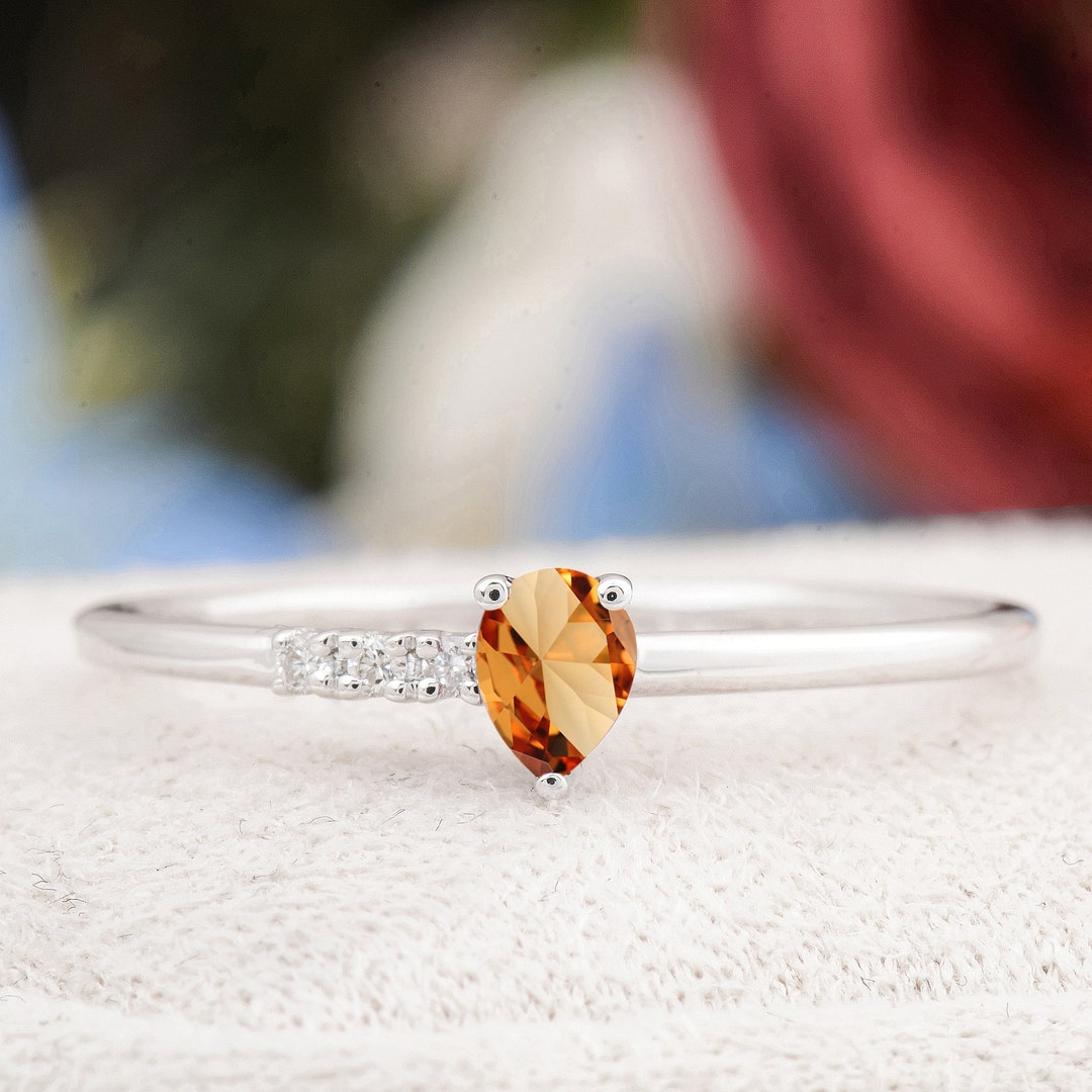 Pear Cut Zultanite Minimal Engagement Ring, Solid Gold Handmade ...