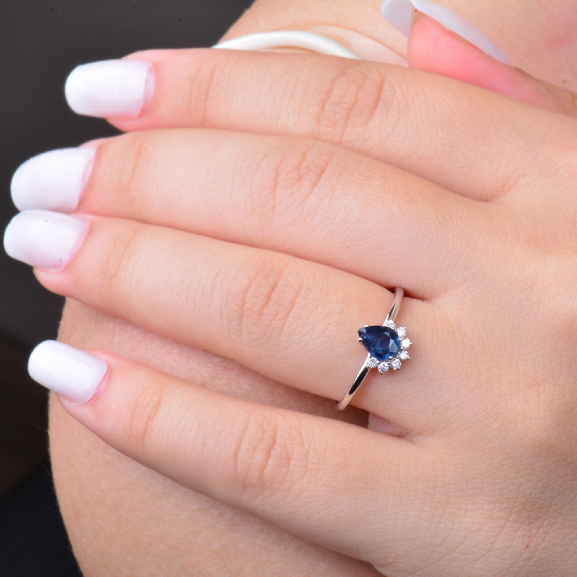 Light Blue Sapphire Engagement Ring Sapphire Engagement Ring - Etsy ...