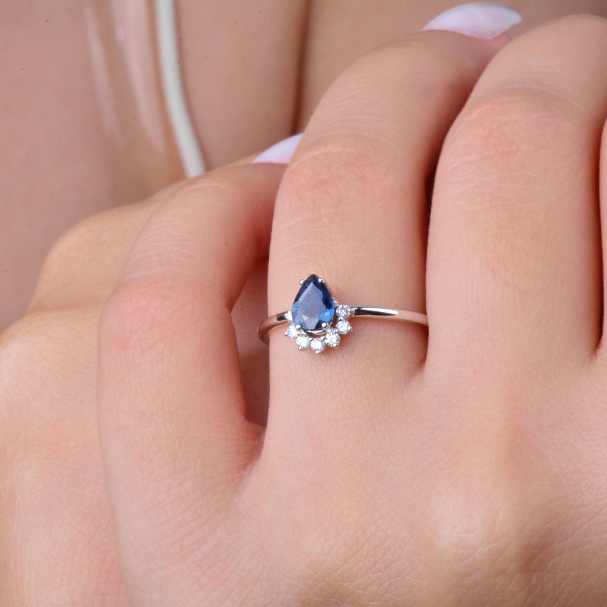 Light Blue Sapphire Engagement Ring Sapphire Engagement Ring | Etsy ...