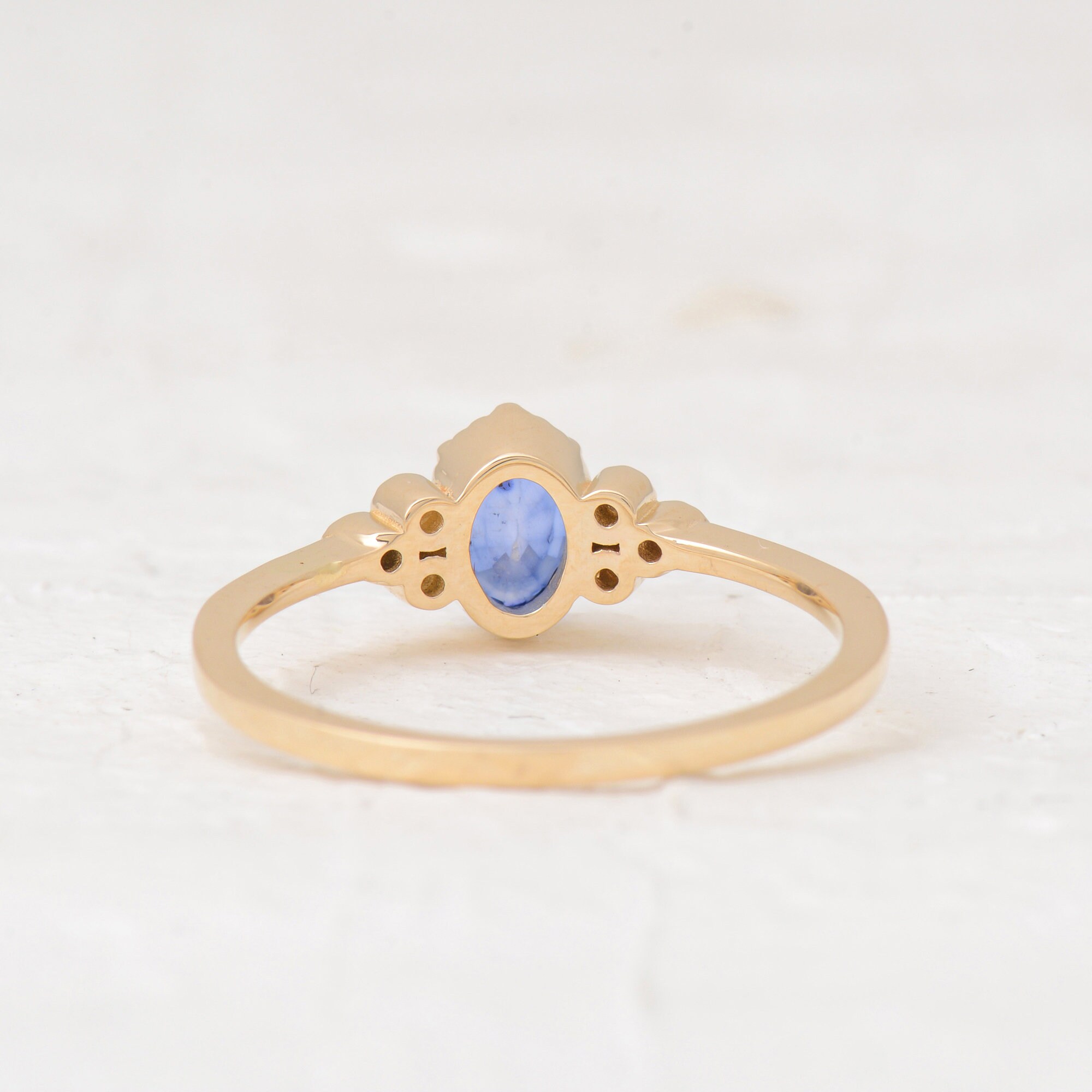 Vintage Blue Sapphire Engagement Ring Delicate Vintage | Etsy