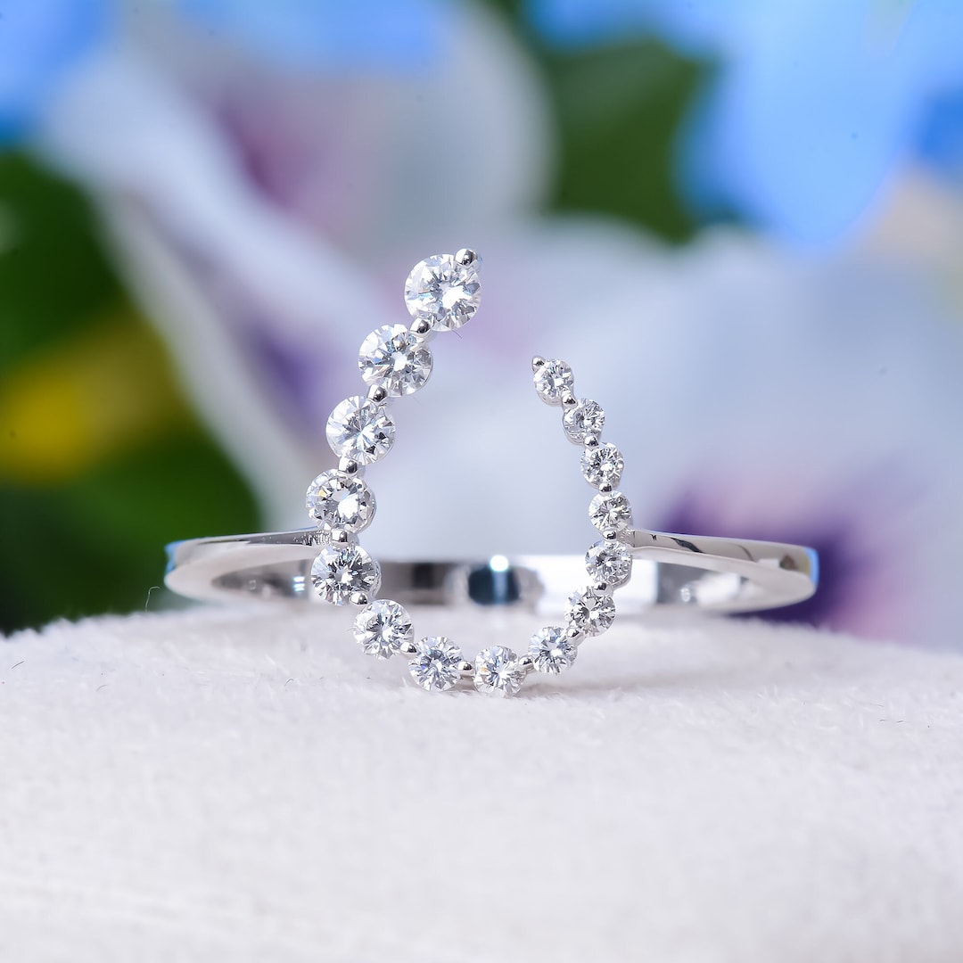 Solid Gold Diamond Coronet Ring: Minimalist Wedding Jewelry - Etsy