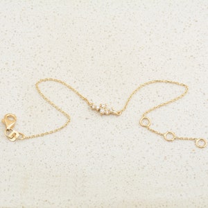 Cluster Bracelet in 14K Solid Gold, Diamond Cluster Bracelet, Solid ...