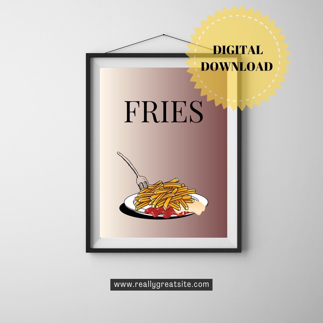 Fries Frame, Fries Printable Frame, Fries Art, Pop Art, Fries Design ...