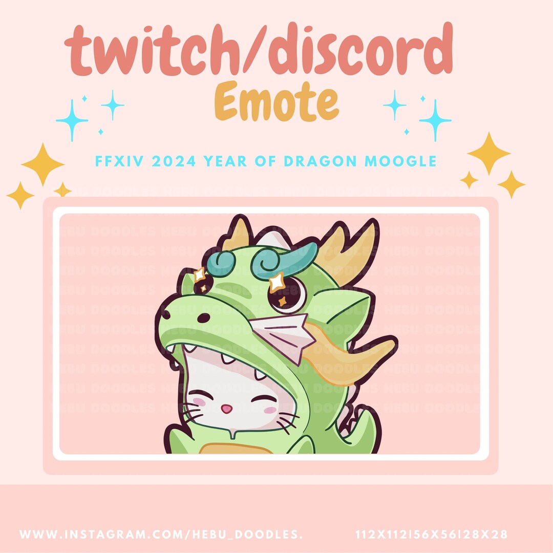 FFXIV MOOGLE EMOTE Year of Dragon Emote Twitch Discord Youtube ...