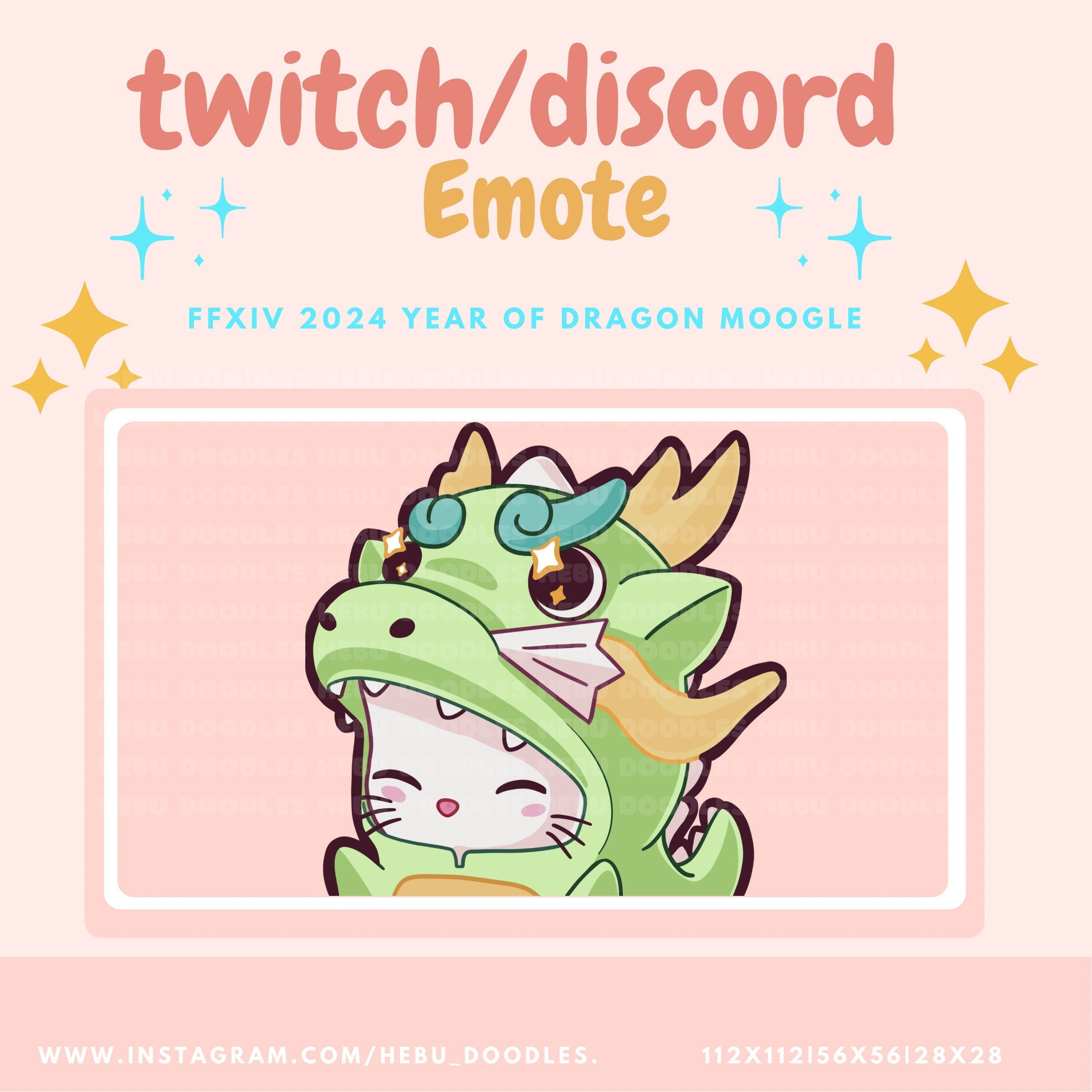 FFXIV MOOGLE EMOTE Year of Dragon Emote Twitch Discord Youtube ...