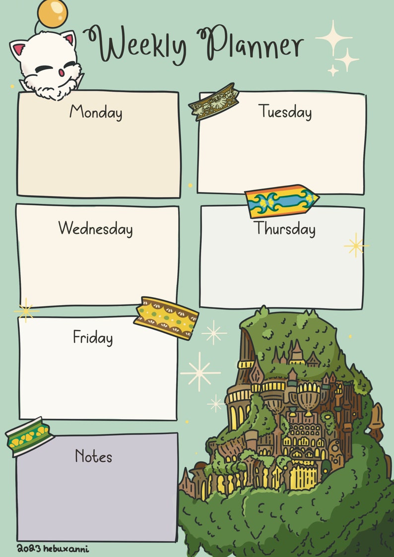 Printable Final Fantasy Xiv Planner Pages - Etsy