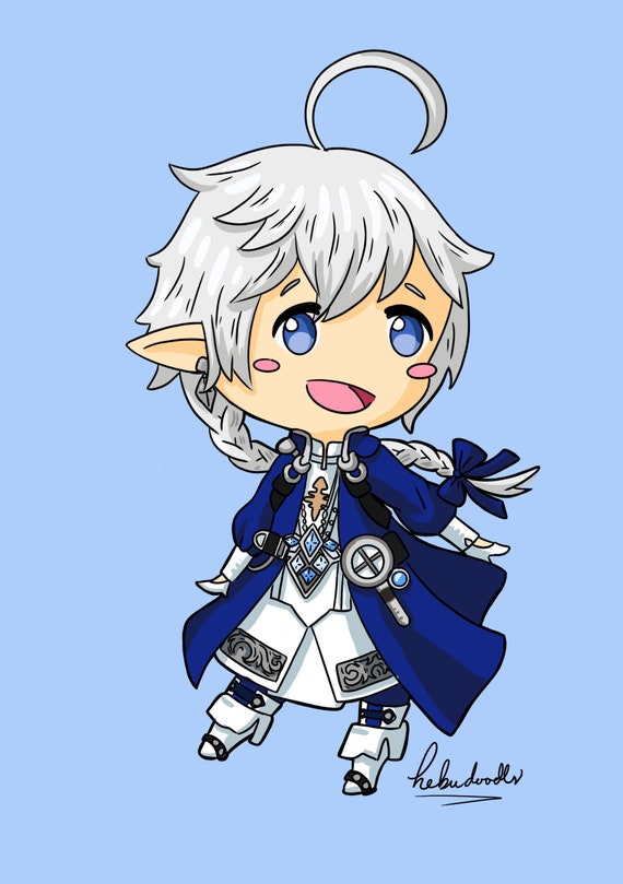 Ffxiv Full Length Chibi Custom Commission Art Print - Etsy