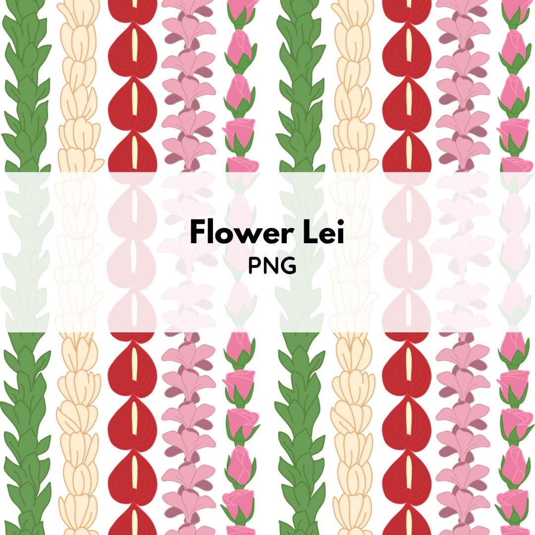 Flower Lei Strands | Vertical Lei | Flowers | PNG Image | Digital File ...
