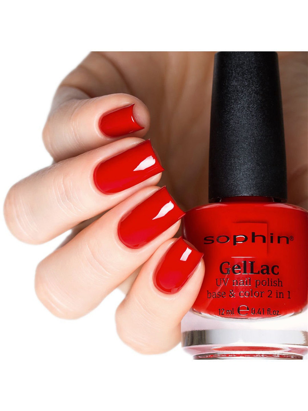 Gellac Nail Polish Base & Color Step 1. Classic Rich Red Gel Polish ...