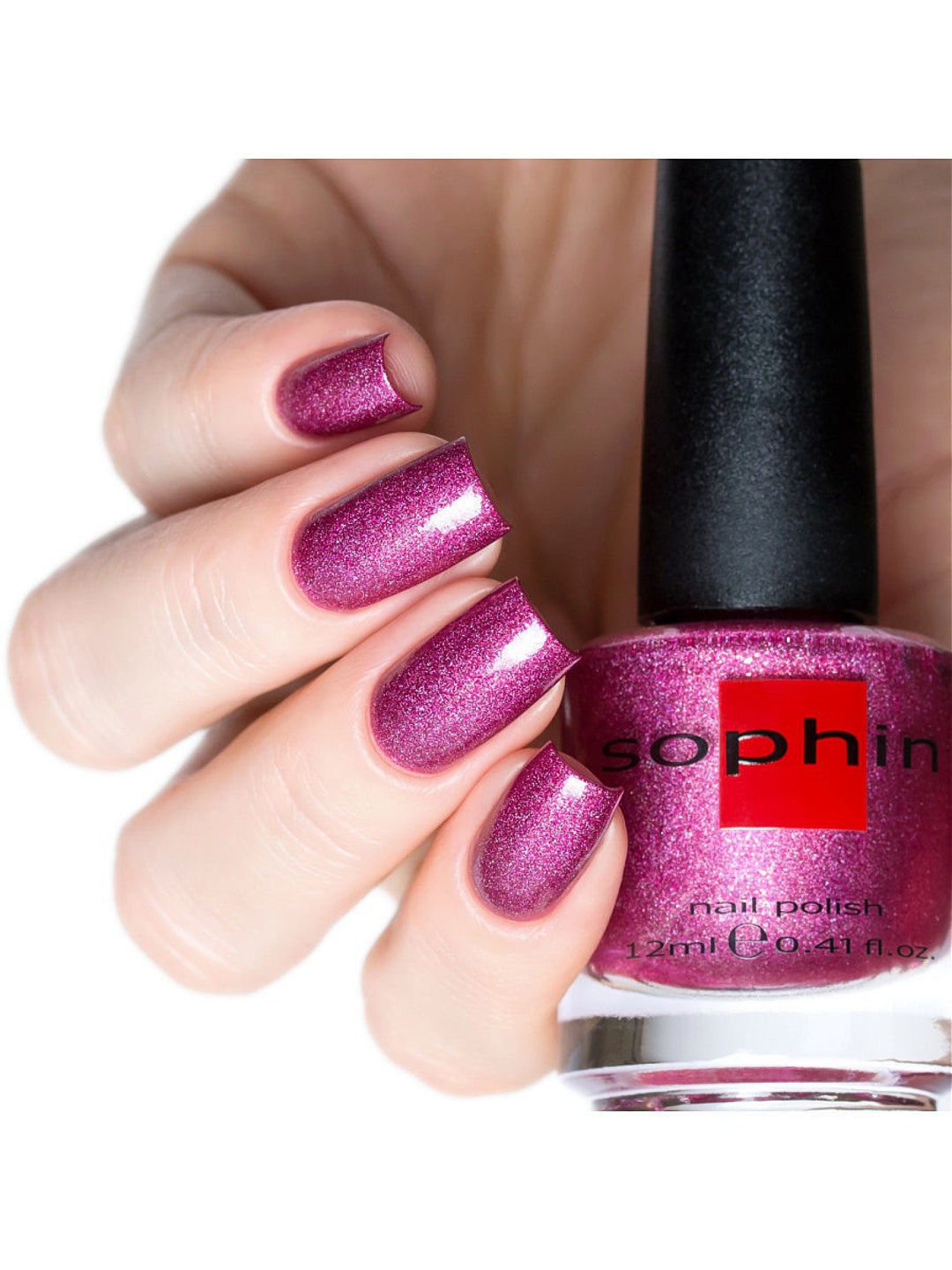 Fuchsia Pink Diffuse Holographic Nail Polish. Sophin 0202. Deep Jucy ...