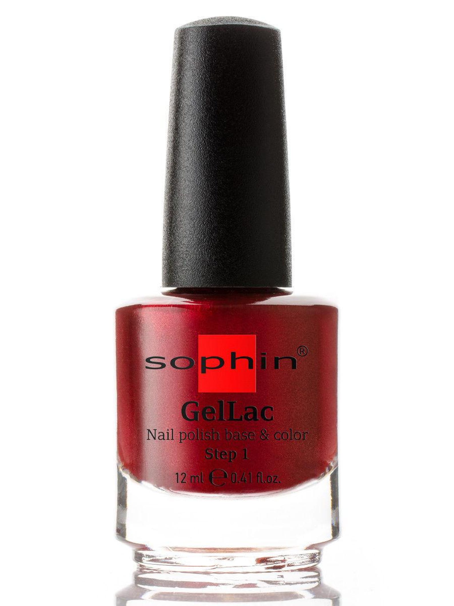 Gellac Nail Polish Base & Color Step 1. Dark Red Gel Polish Without ...