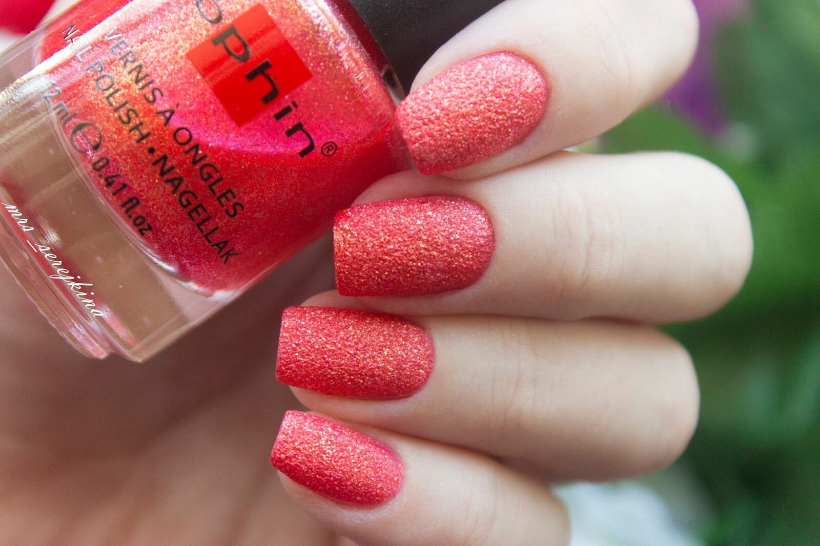 Red-orange Sand Effect Nail Polish. Sophin 0262. Full of Gold - Etsy
