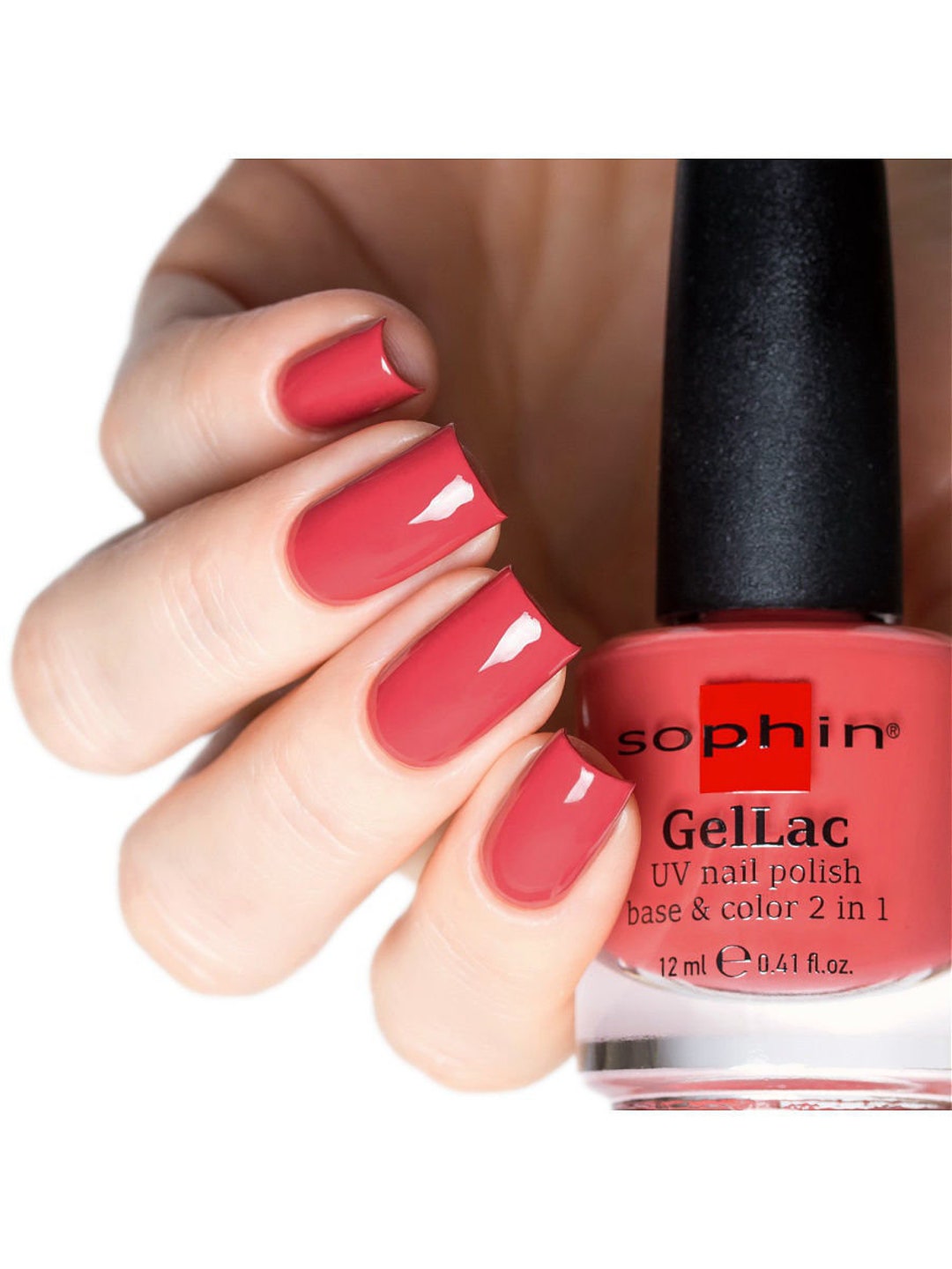 Gellac Nail Polish Base & Color Step 1. Pink Red Gel Polish Without ...