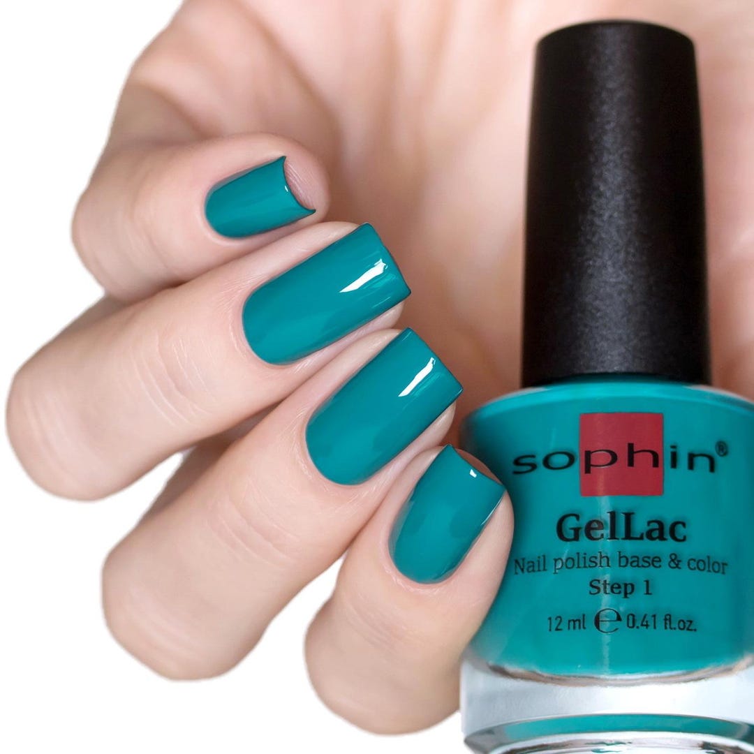 Gellac Nail Polish Base & Color Step 1 SPRUCE Rich Turquoise Gel Polish ...