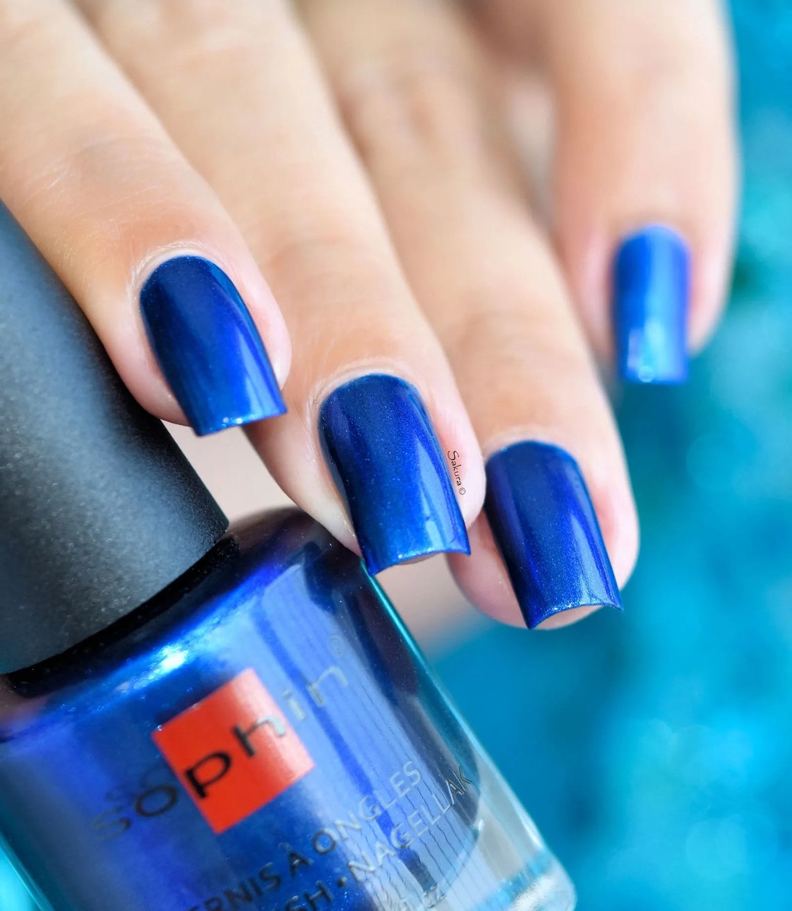 Deep Blue Shimmer Nail Polish. Sophin 0366. Dark Blue Lacquer. - Etsy