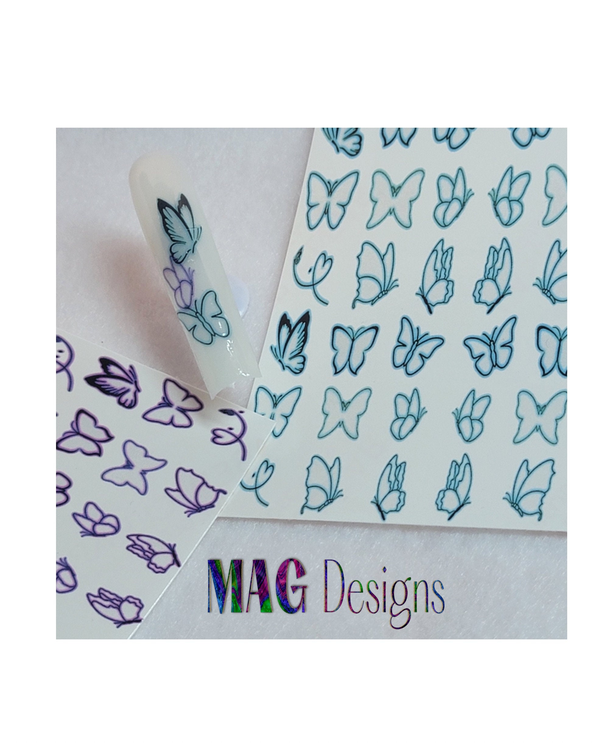 Airbrush Butterflies Waterslide Decals Butterfly Decals - Etsy
