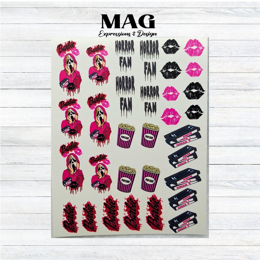 Ghost Face Barbie Decals Barbie Decals Ghost Horror Fan - Etsy