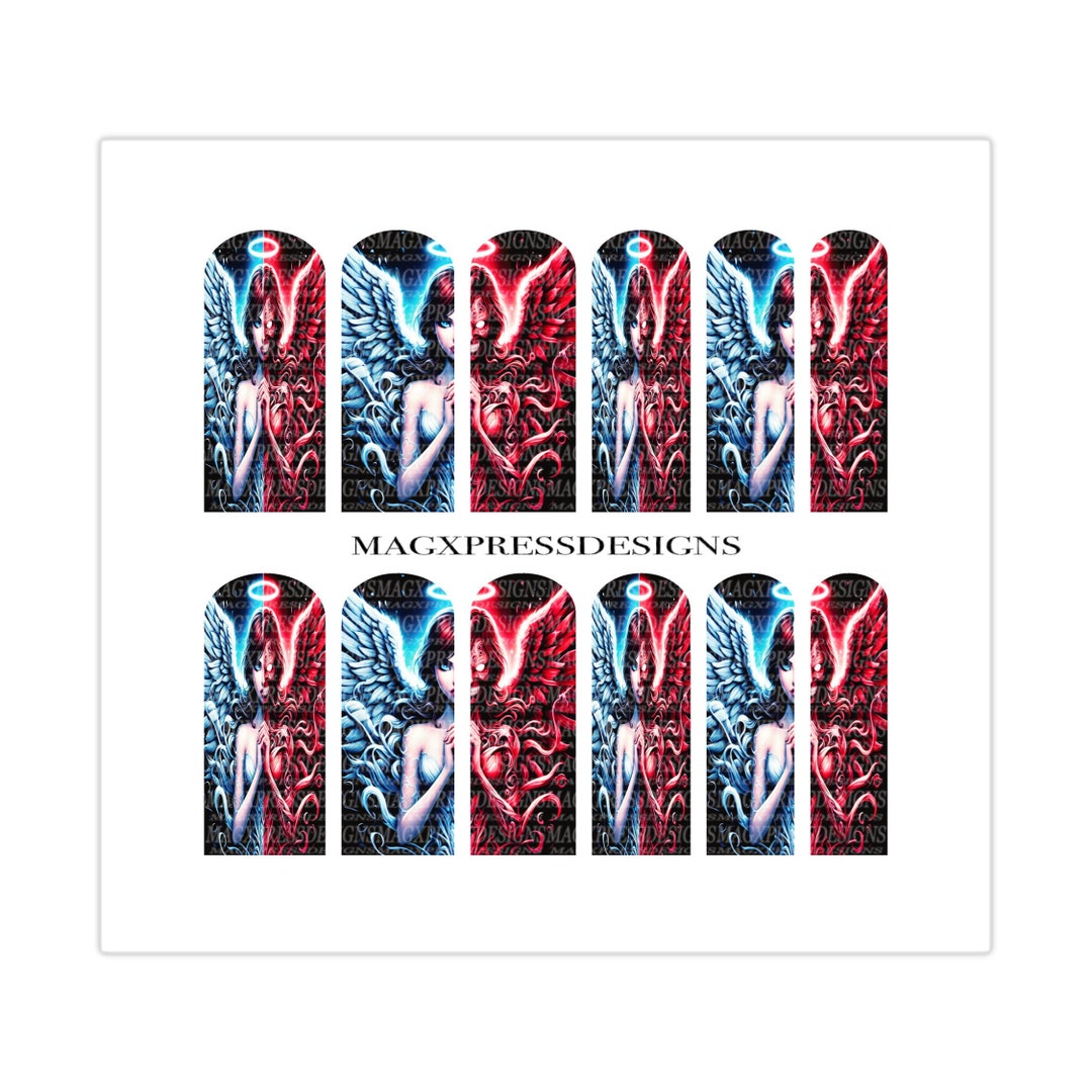 Angel Good & Evil Nail Wraps Angel Nail Art Waterslide Nail Wrap - Etsy