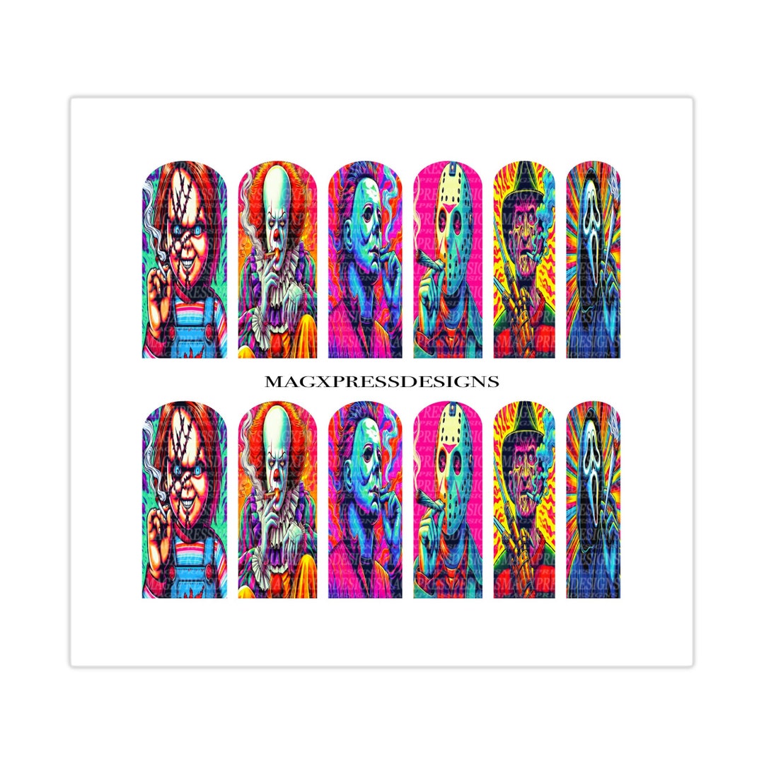 Best Buds Serial Killer Inspired 420 Skulls Nail Wrap 420 Nail Art 420 ...