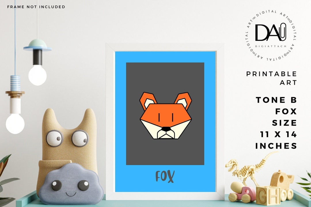 Geometric Fox Face, Kids Fox Wall Art, Digital Poster Download ...
