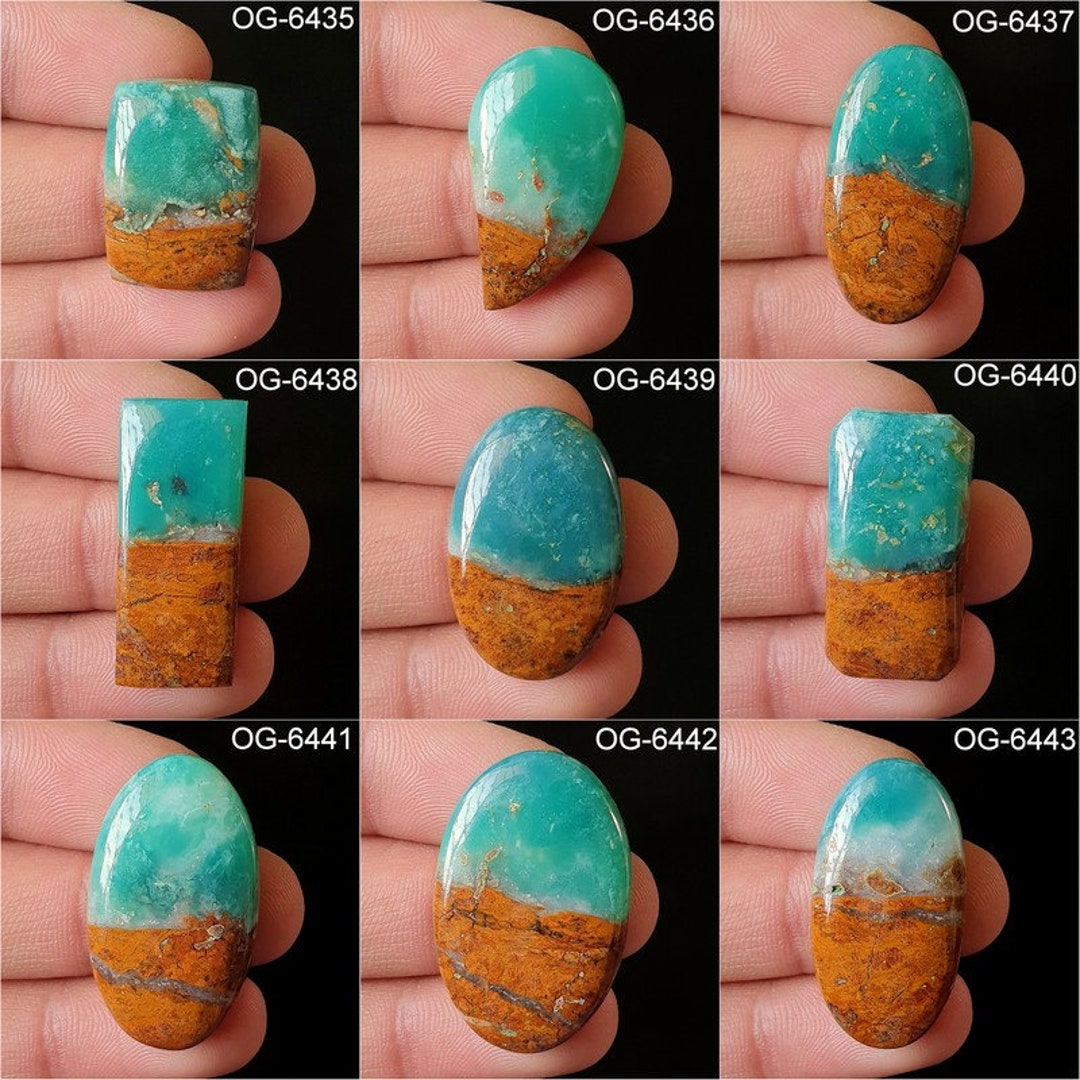 Bi-color Chrysoprase Cabochons Natural Chrysoprase Gemstone - Both Side ...