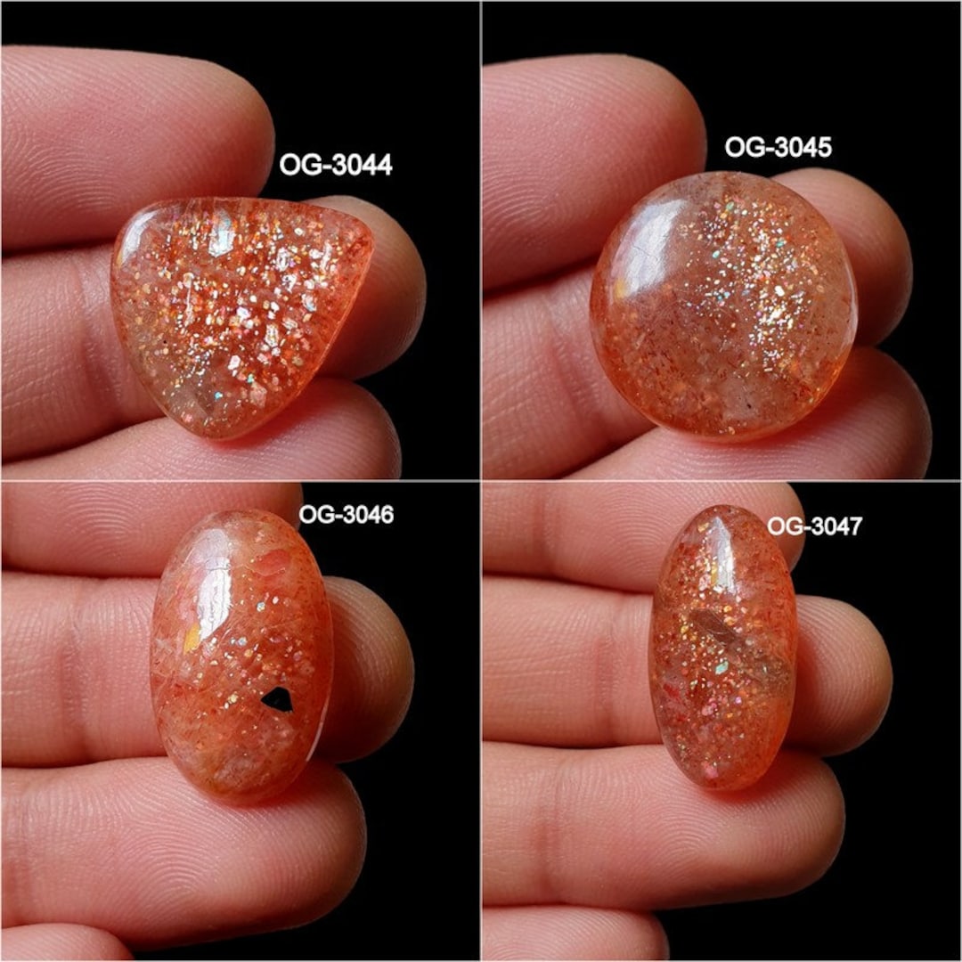 Alluring Sunstone Gemstone Natural Sunstone Cabochon Loose Stone Flat ...