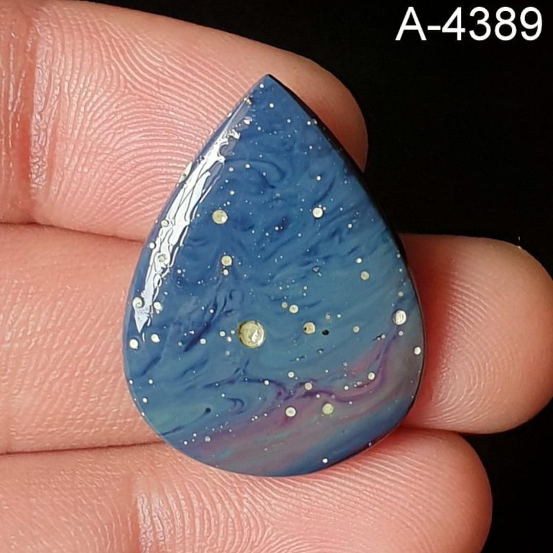 Polished Leland Blue Gemstone Cabochon – Flat Back DIY Jewelry - Etsy
