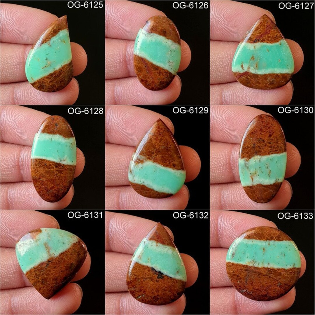 Bi-color Chrysoprase Cabochons Natural Chrysoprase Gemstone Both Side ...