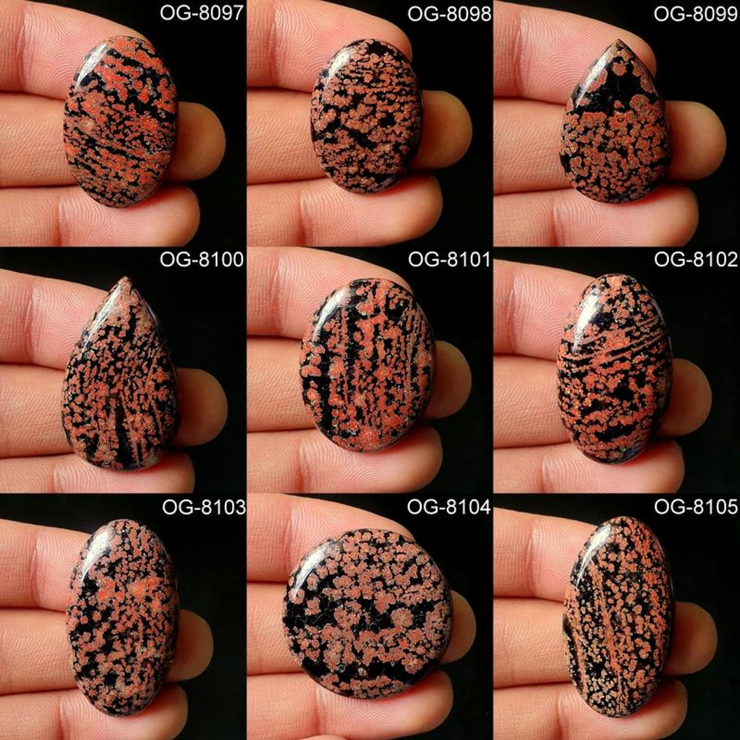 Flower Obsidian Cabochon - Polished Gemstone for DIY Art Craft - Etsy