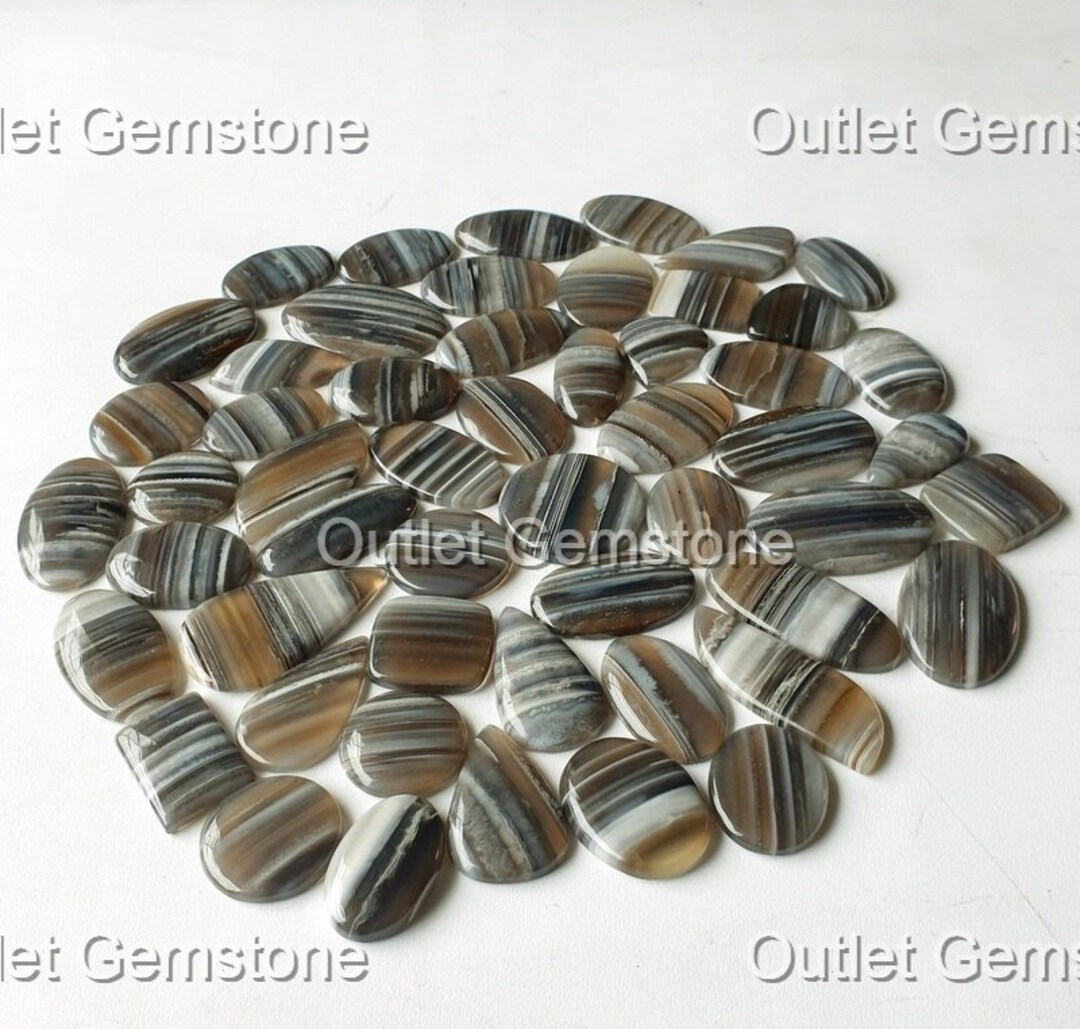 Bulk Owyhee Banded Opal Cabochons- Gray Owyhee Opal Gemstone Lot ...