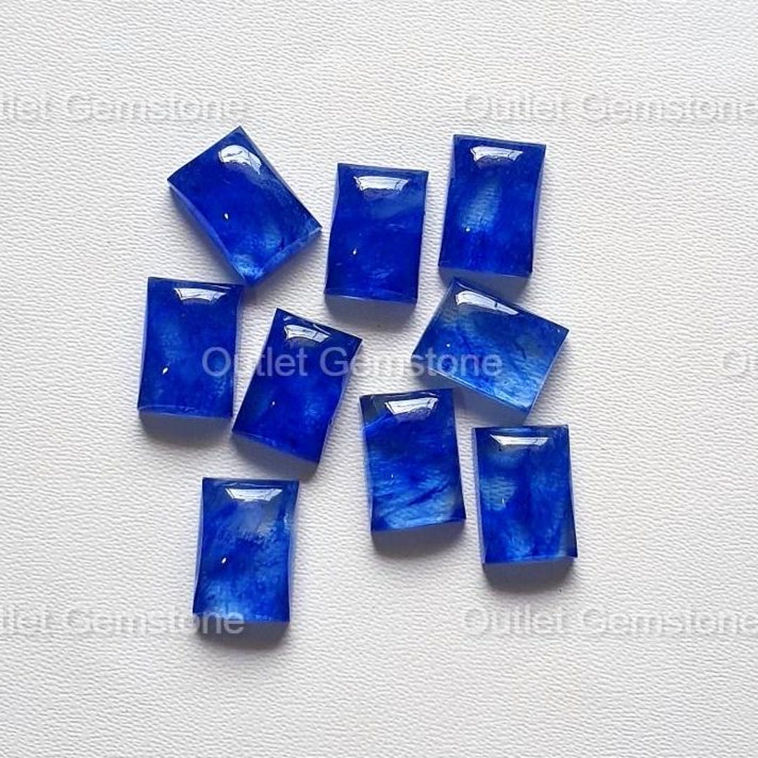 Blue Cherry Quartz Rectangle Shape Cabochon Flat Back Calibrated ...