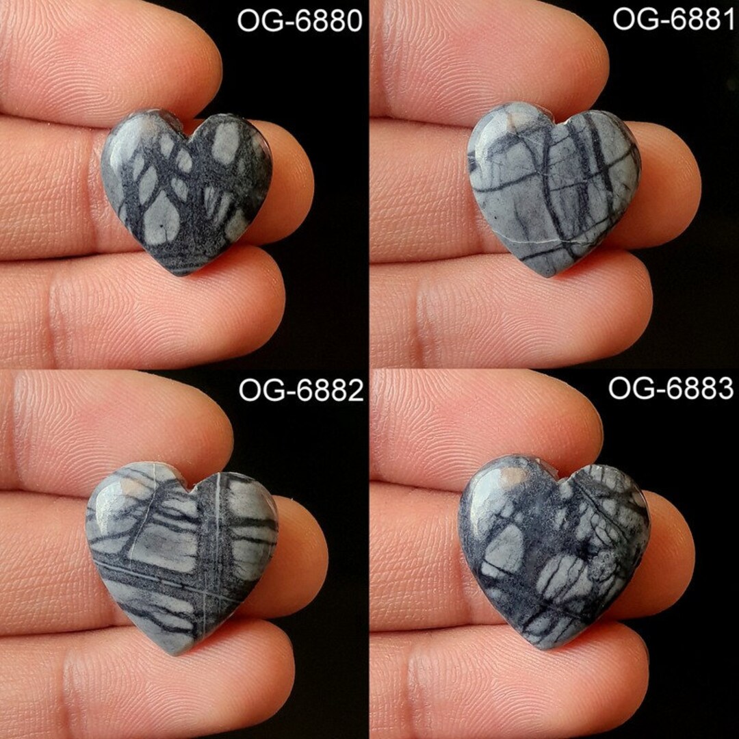 Hearts Picasso Jasper Hearts Cab Picasso Jasper Gemstone Flat Back ...