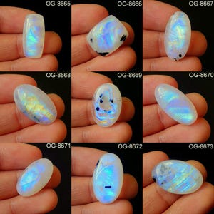 Natural Rainbow Moonstone Bulk White Rainbow Cabs Loose Smooth Polished ...