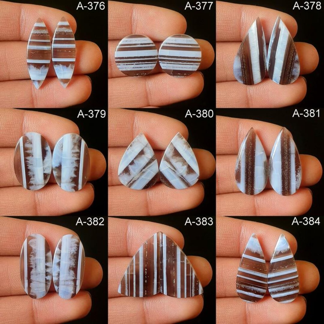 Natural Owyhee Banded Opal Matching Pair - High Quality - Owyhee Opal ...